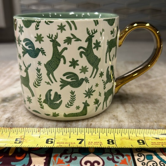 place and time | Dining | Place And Time Green Deer And Bird Mug Gold ...